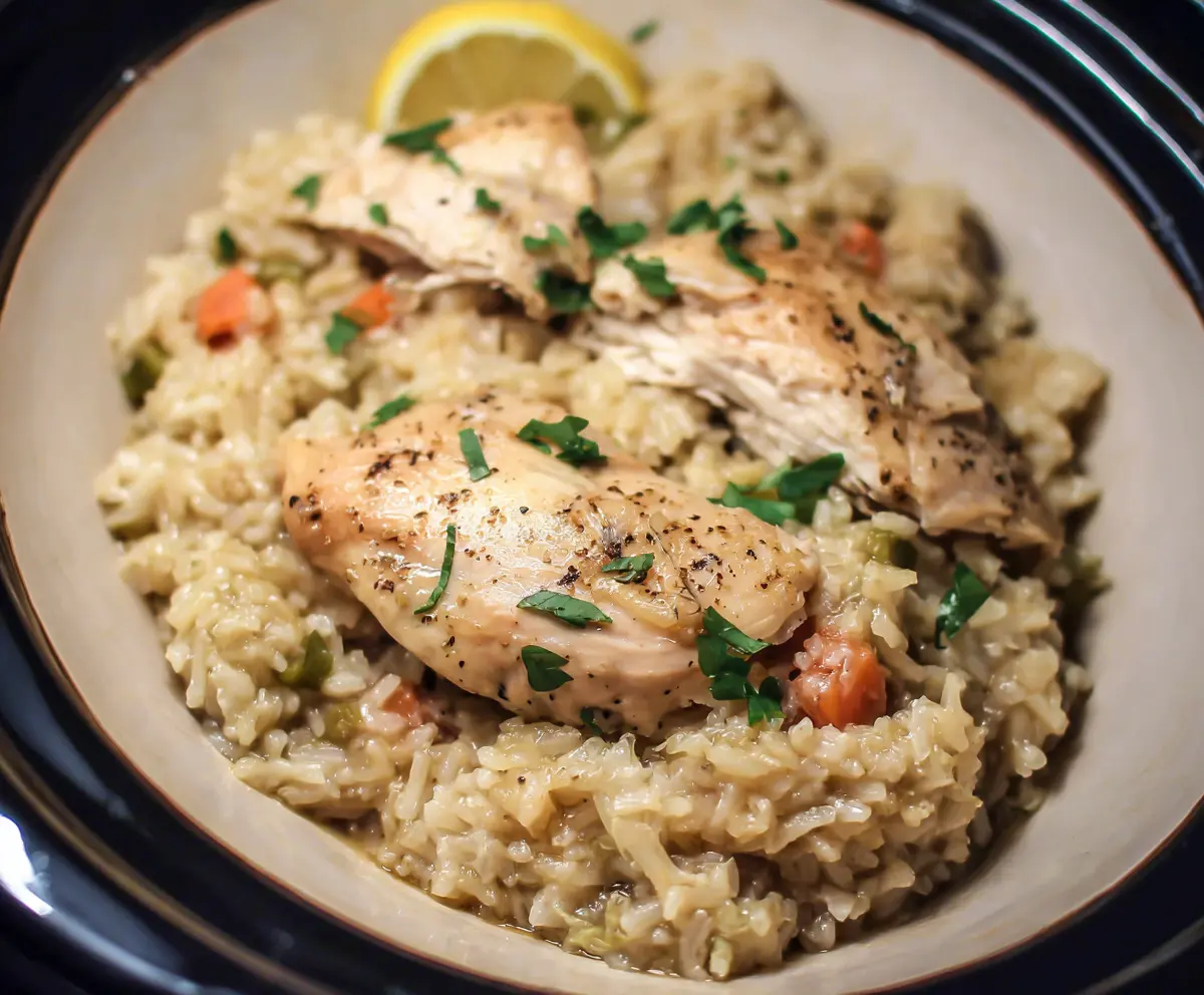 Easy Crock Pot Chicken and Rice