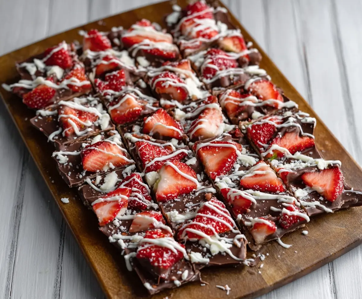 Easy Chocolate Covered Strawberry Bark